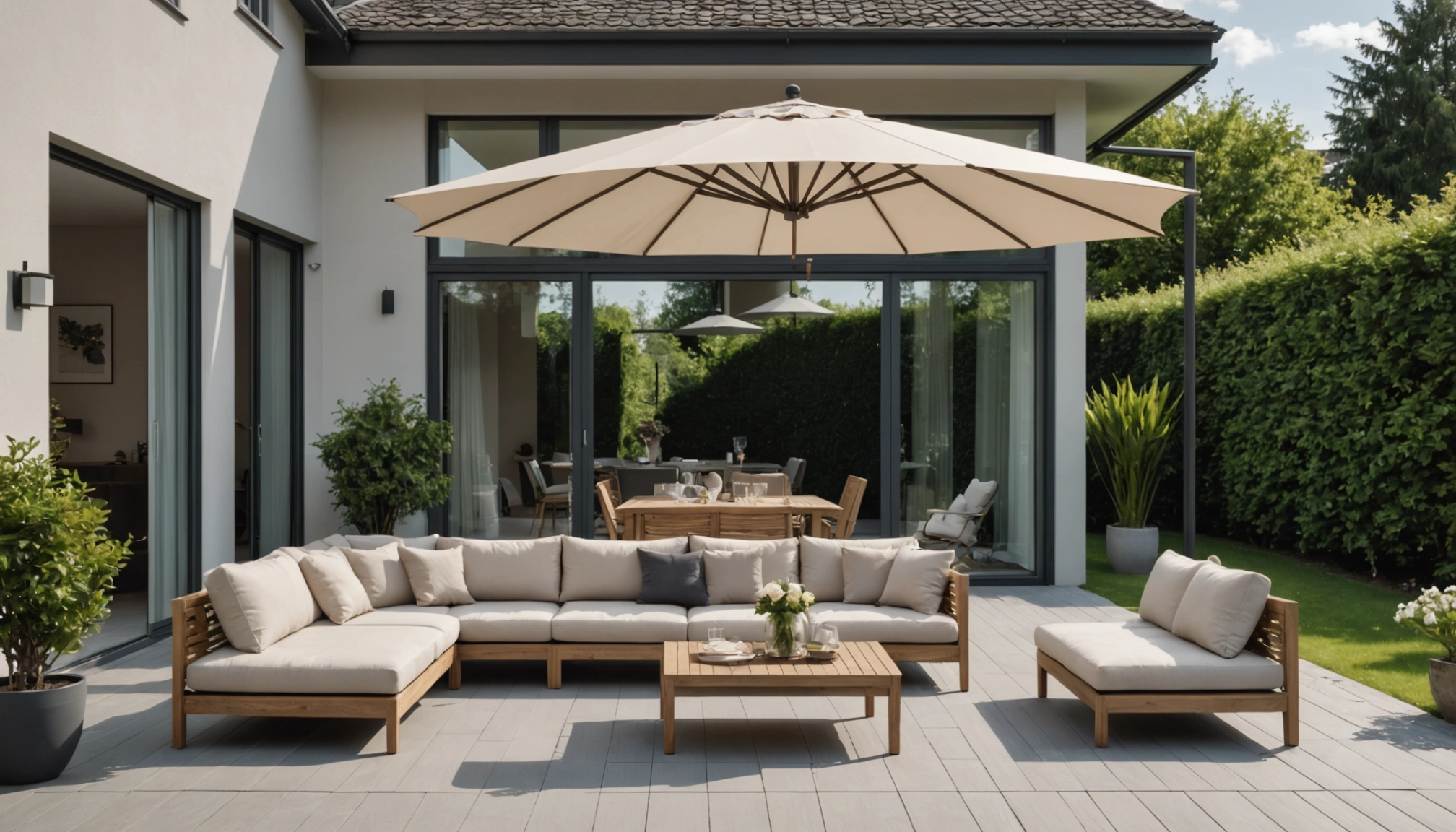Parasol terrasse maison : élégance et qualité suisse pour vos extérieurs